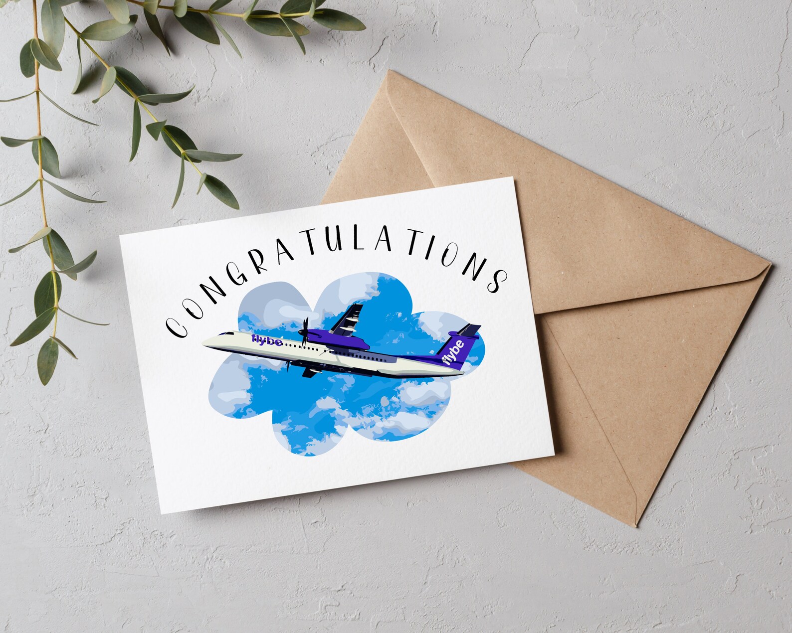 Congratulations Plane Card Dash 8 Q400 Aviation Card Airline Card Cabin ...