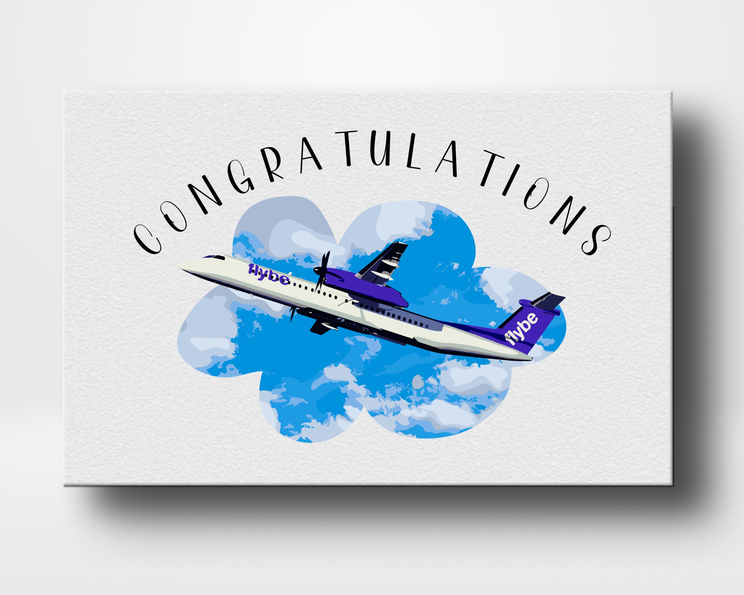 Congratulations Plane Card Dash 8 Q400 Aviation Card Airline Card Cabin ...