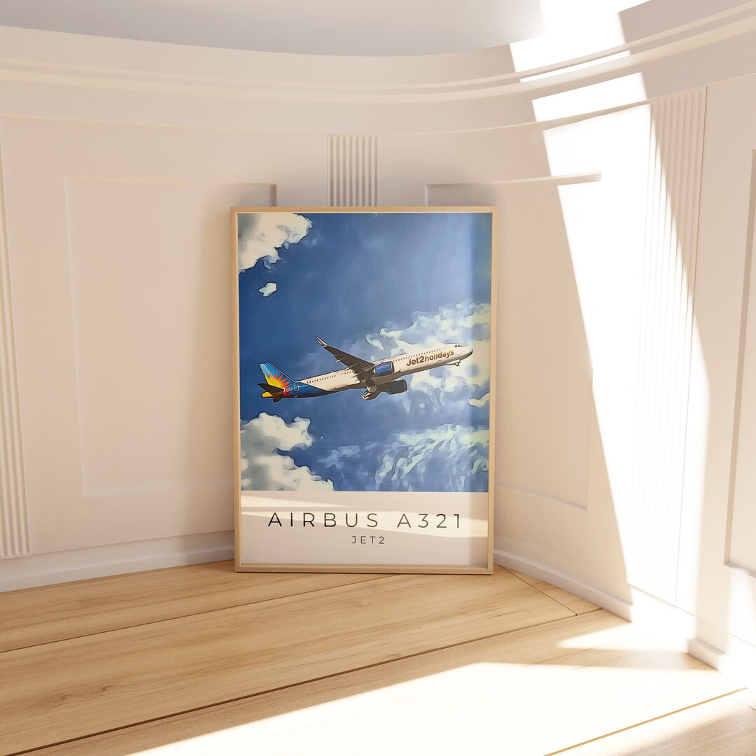 Jet2 Plane Print Airbus Aircraft Poster A321 Airplane Pilot Crew Gift ...
