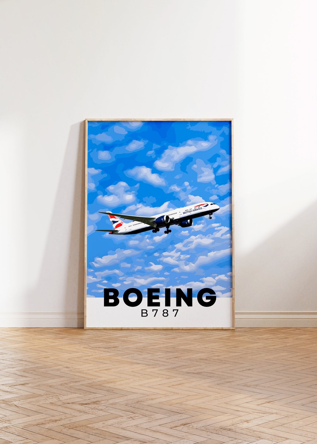 B787 Plane Art Print Boeing Aircraft Poster Airplane Pilot Wall Art ...