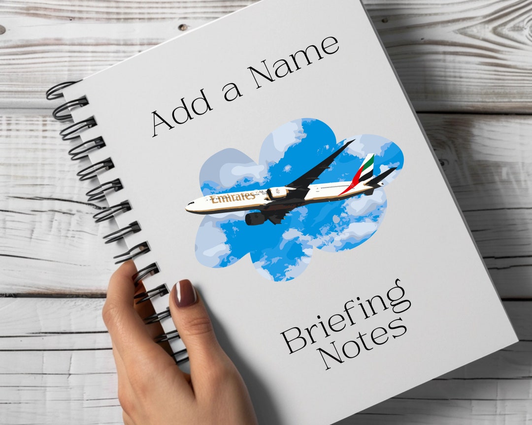 Personalised Cabin Crew Notebook Aviation Gift Notepad Boeing B777 ...