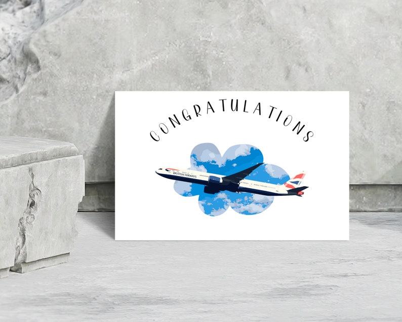 Congratulations Plane Card| B777 Aviation Card| Airline Card| Cabin ...