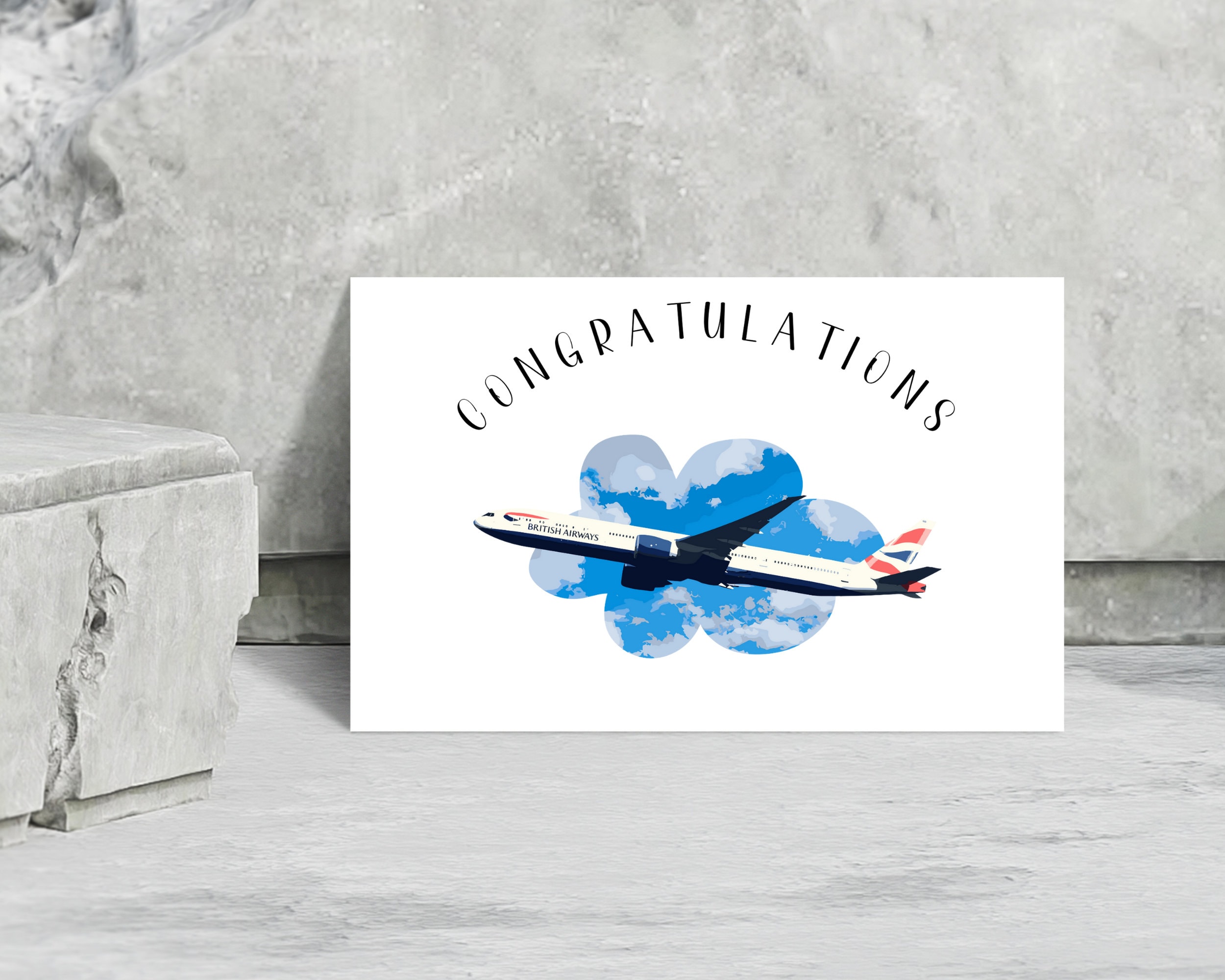 Congratulations Plane Card| B777 Aviation Card| Airline Card| Cabin ...