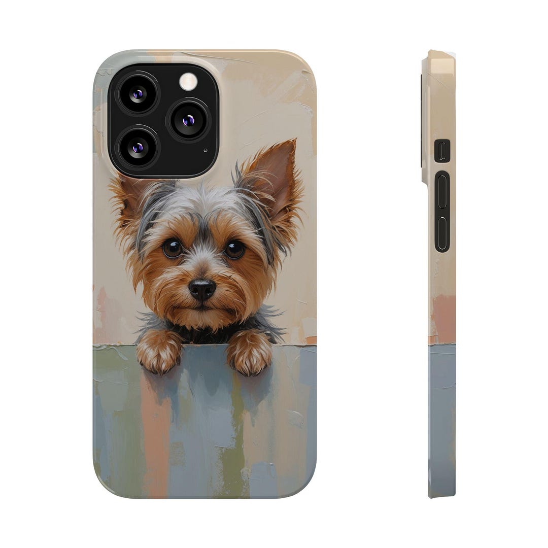 Peek-a-pup: Adorable Yorkie Phone Case - Slim Phone Cases for Dog ...