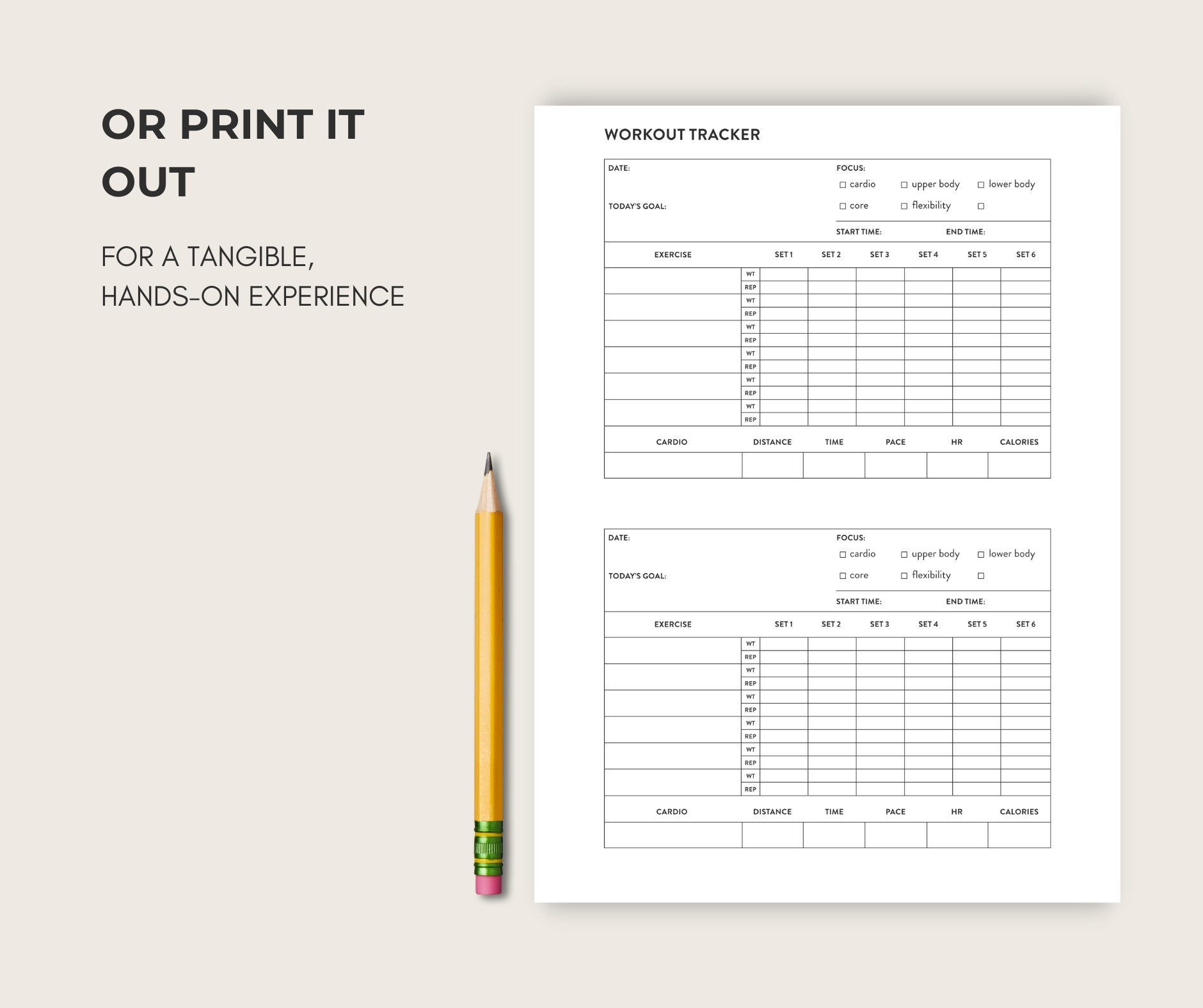 Printable, Digital Workout Tracker | Daily Exercise Log | Fitness ...
