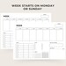 Printable Undated Weekly Planner, Landscape Minimalist Meal Organizer ...
