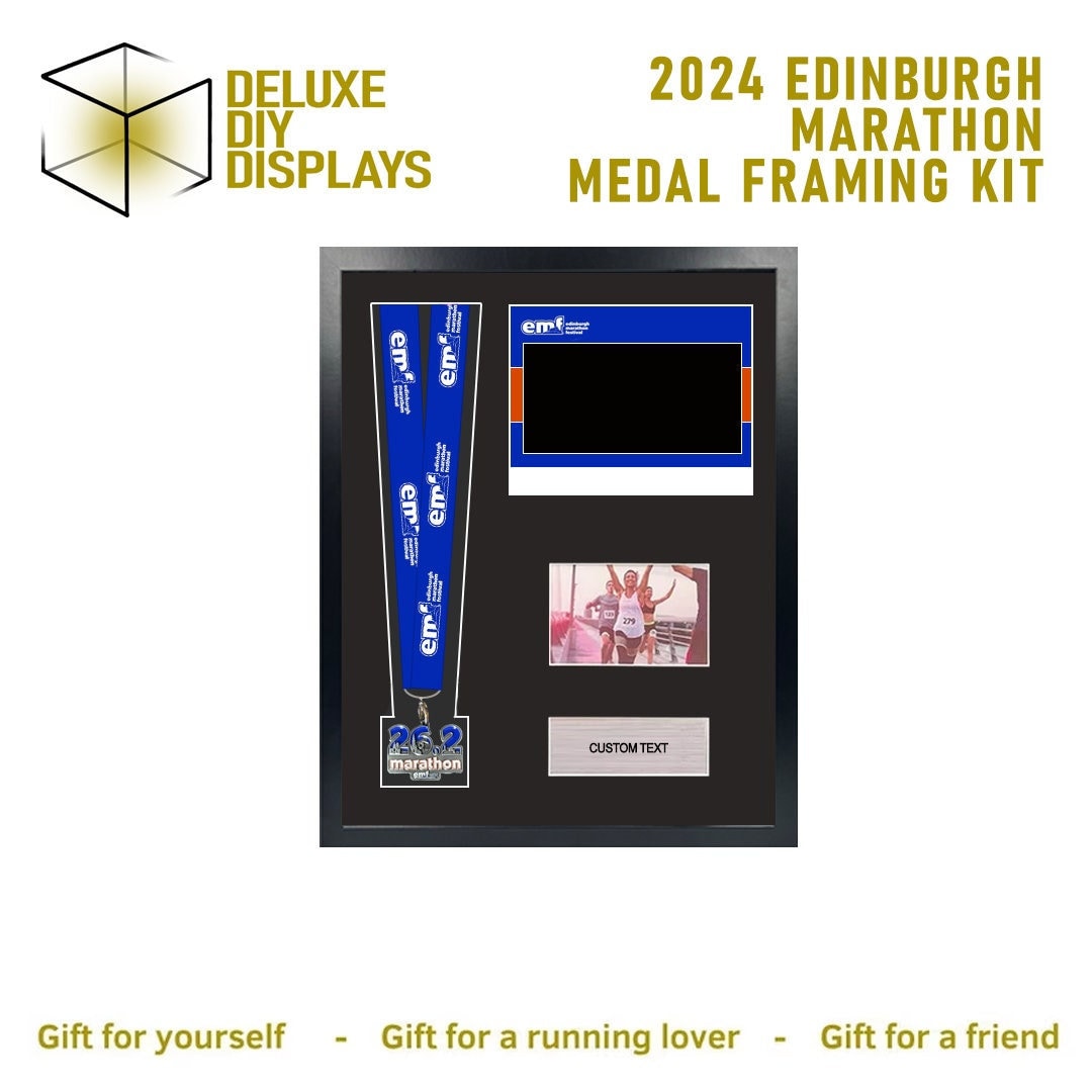 2024 Edinburgh Marathon Medal and Number Framing Kit Personalised ...