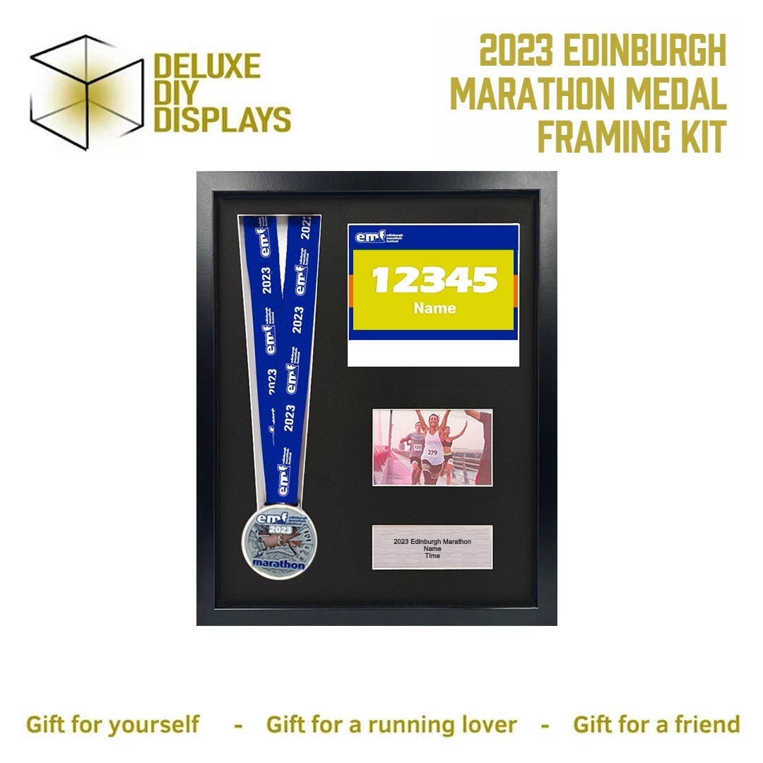 2023 Edinburgh Marathon Medal and Number Framing Kit + Personalised ...