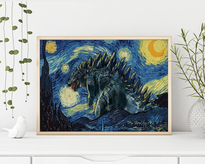Godzilla King of Monsters Godzilla Starry Night Art Print - Etsy