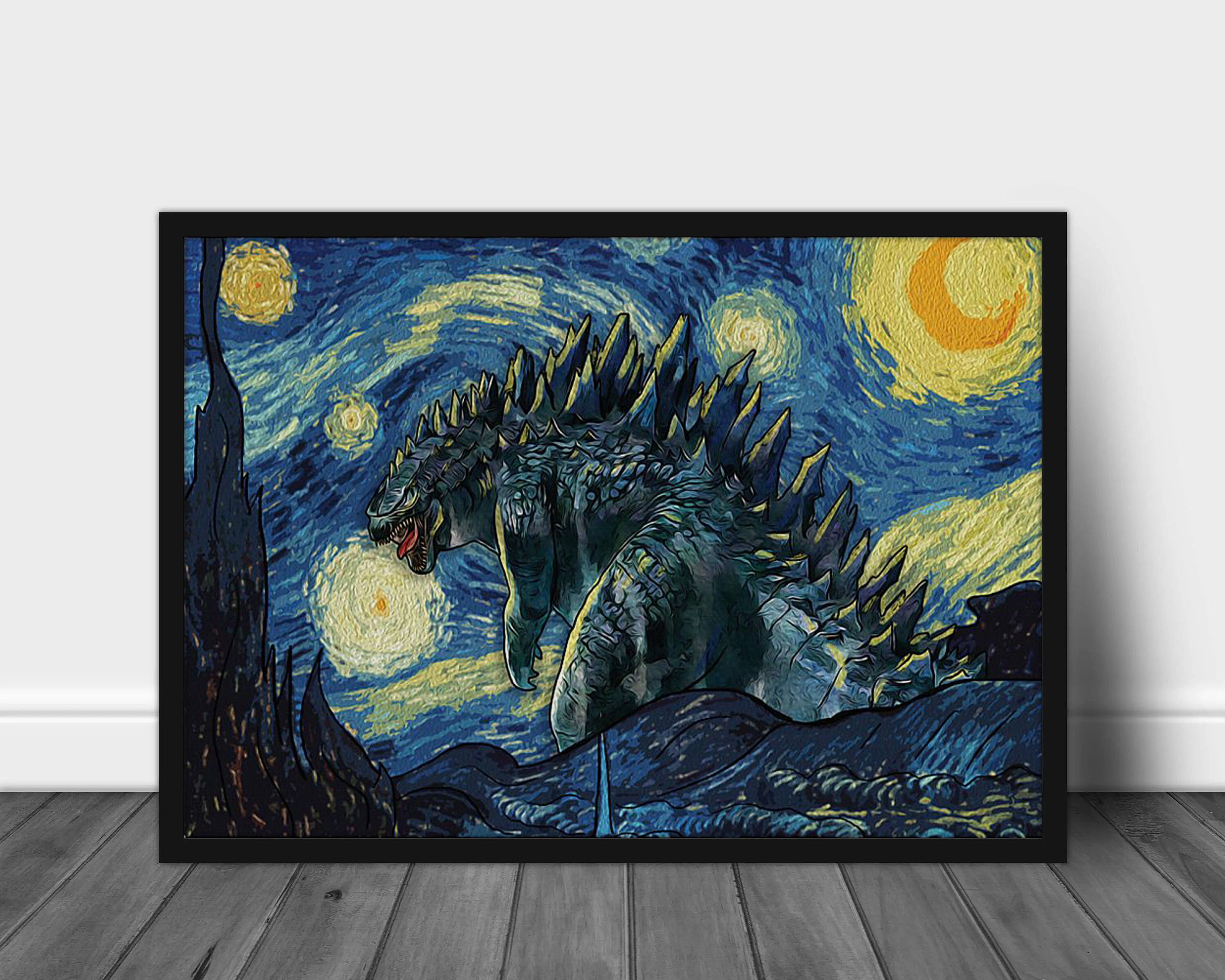 Godzilla King of Monsters Godzilla Starry Night Art Print - Etsy