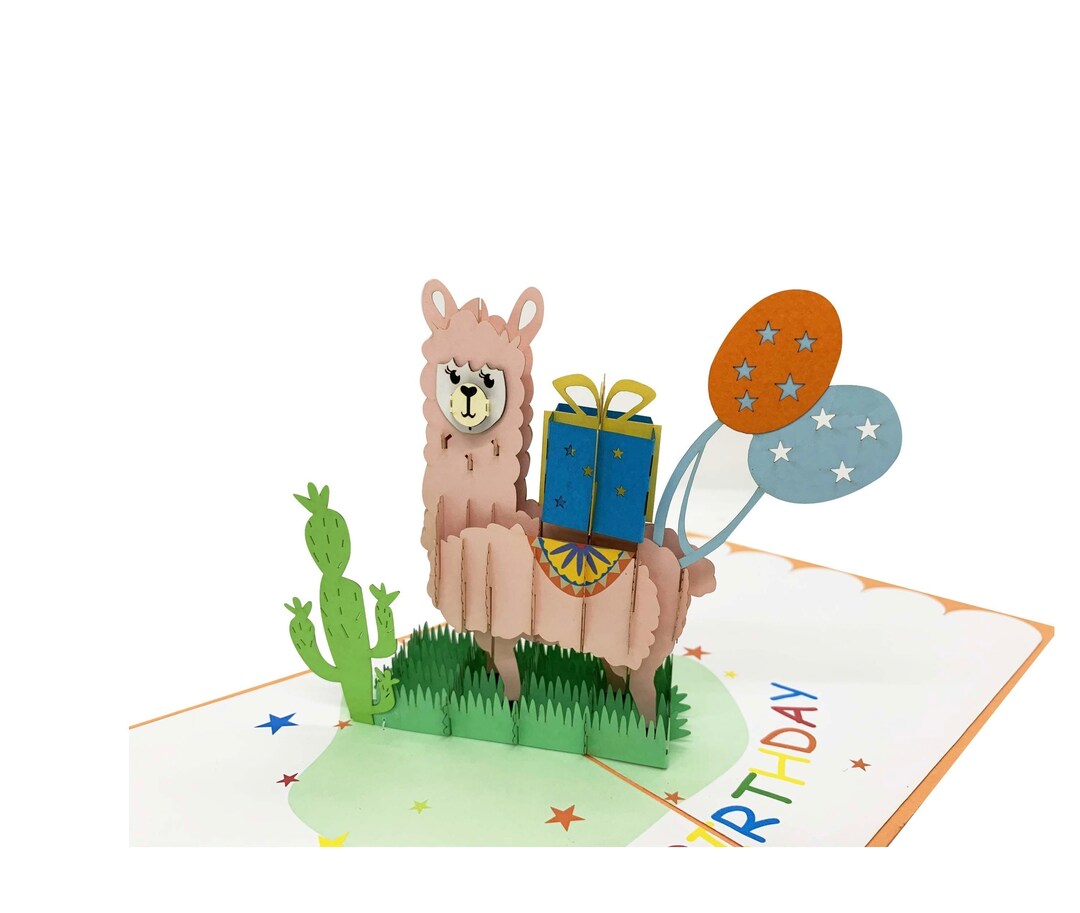 Handmade Llama Happy Birthday 3D POPUP Card - Etsy