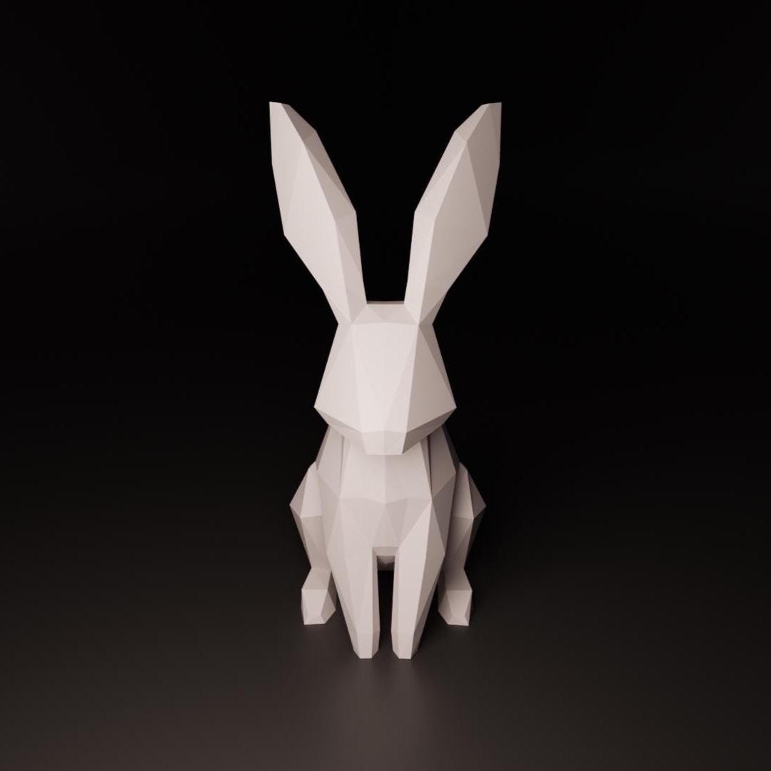 Geometric Rabbit Papercraft, 3D Paper Sculpture (PDF Pattern) - Etsy