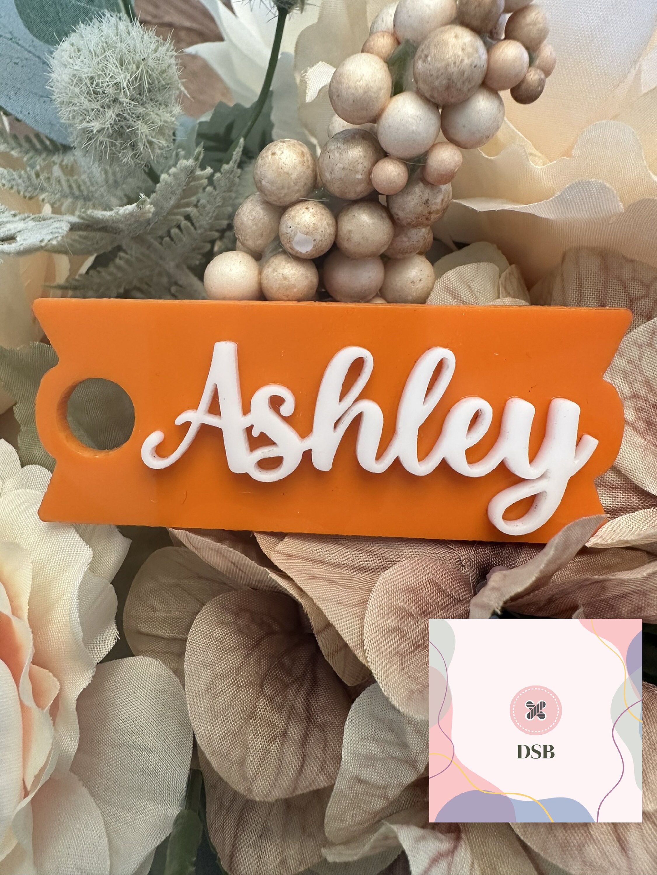 Stanley Name Plate - Tumbler Cup Tag - 30oz and 40 Oz - Orange Cup Tag ...