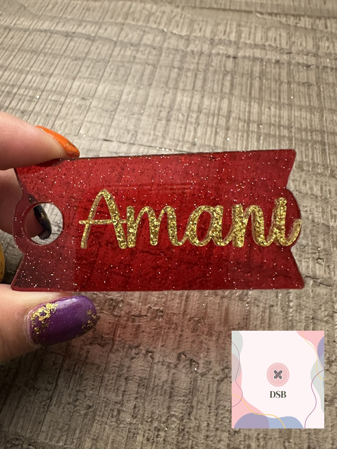 Stanley Name Plate - Tumbler Cup Tag - 30oz and 40 Oz - Sparkle Red Tag ...