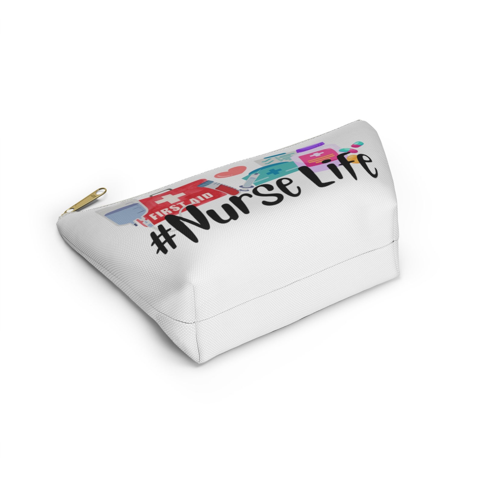 Nurse Life Cosmetic Pouch, Hashtag Nurse Life Zipper Bag, Gift for ...