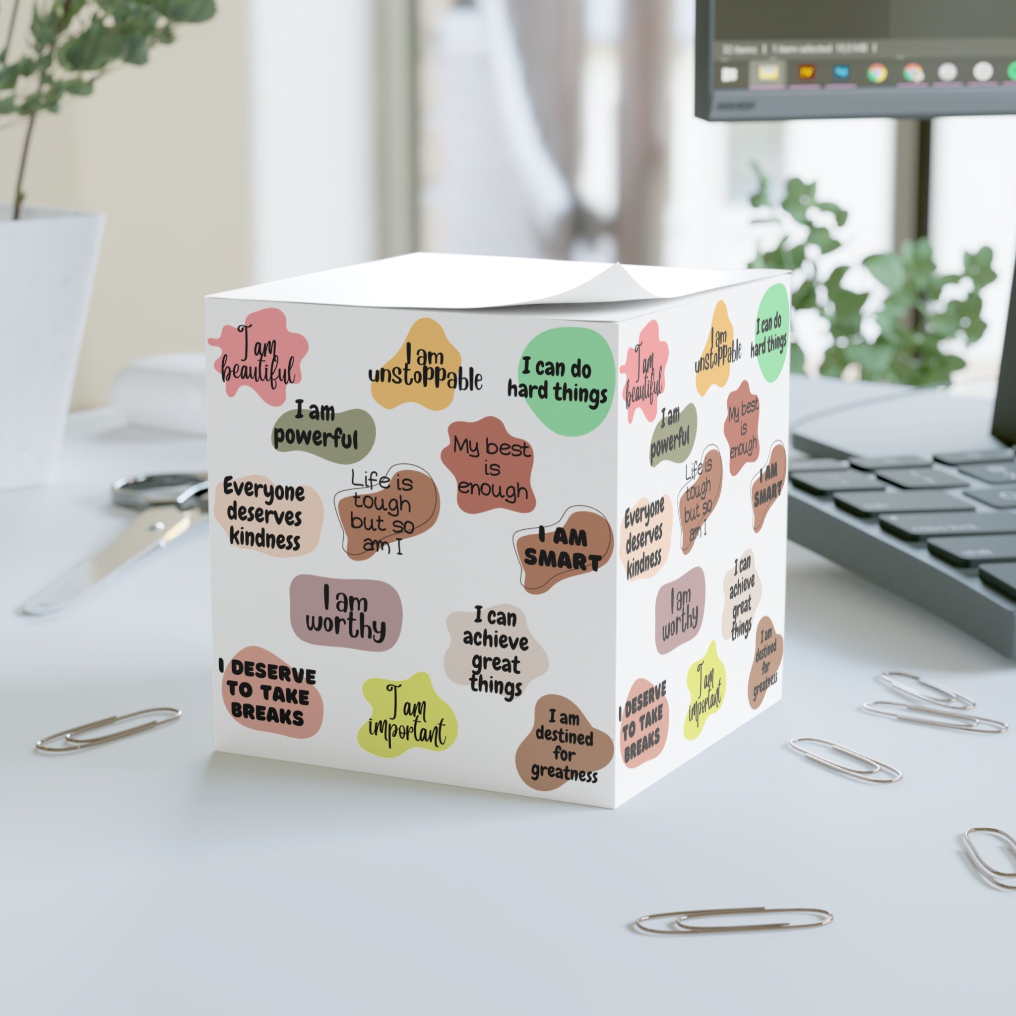 Positive Affirmations Note Cube, Positive Vibes 700 Sheet Note Cube ...