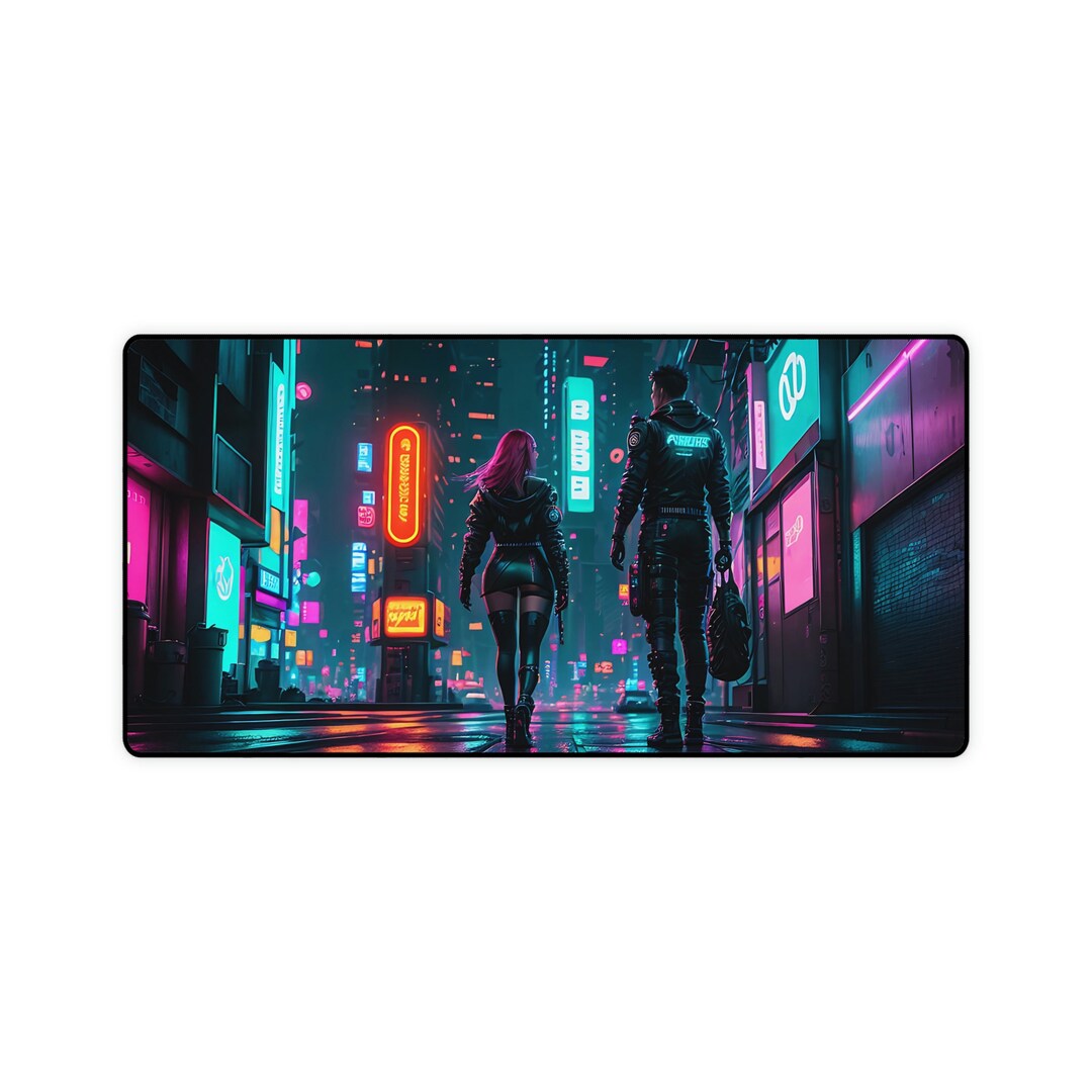 Cyberpunk City Couple Desk Mats - Etsy