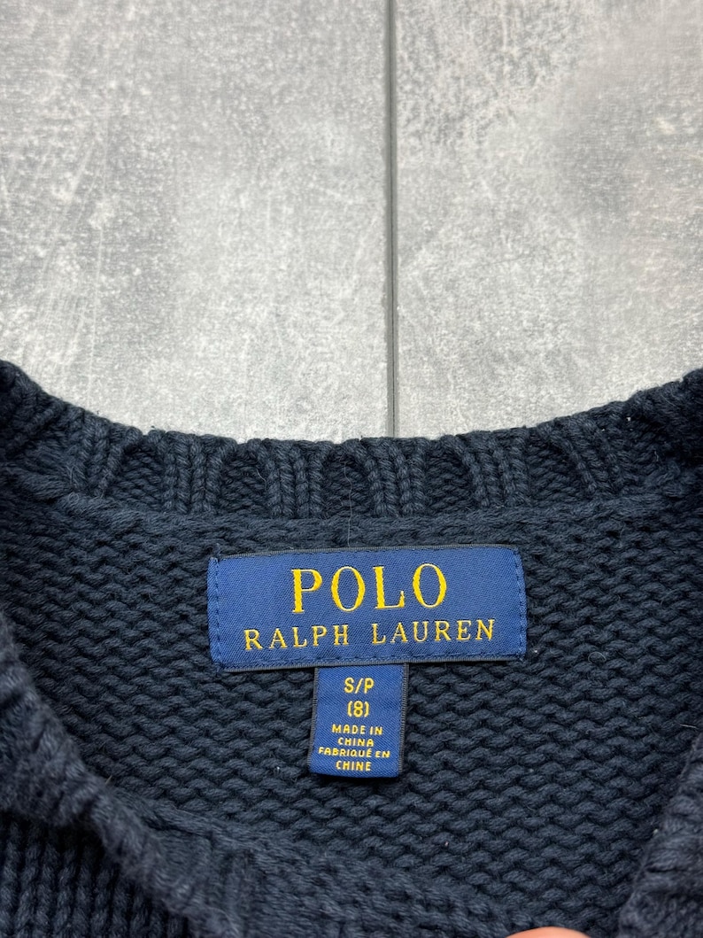 Polo Ralph Lauren Navy Blue American Flag Crew Neck Sweater Size S Boys ...
