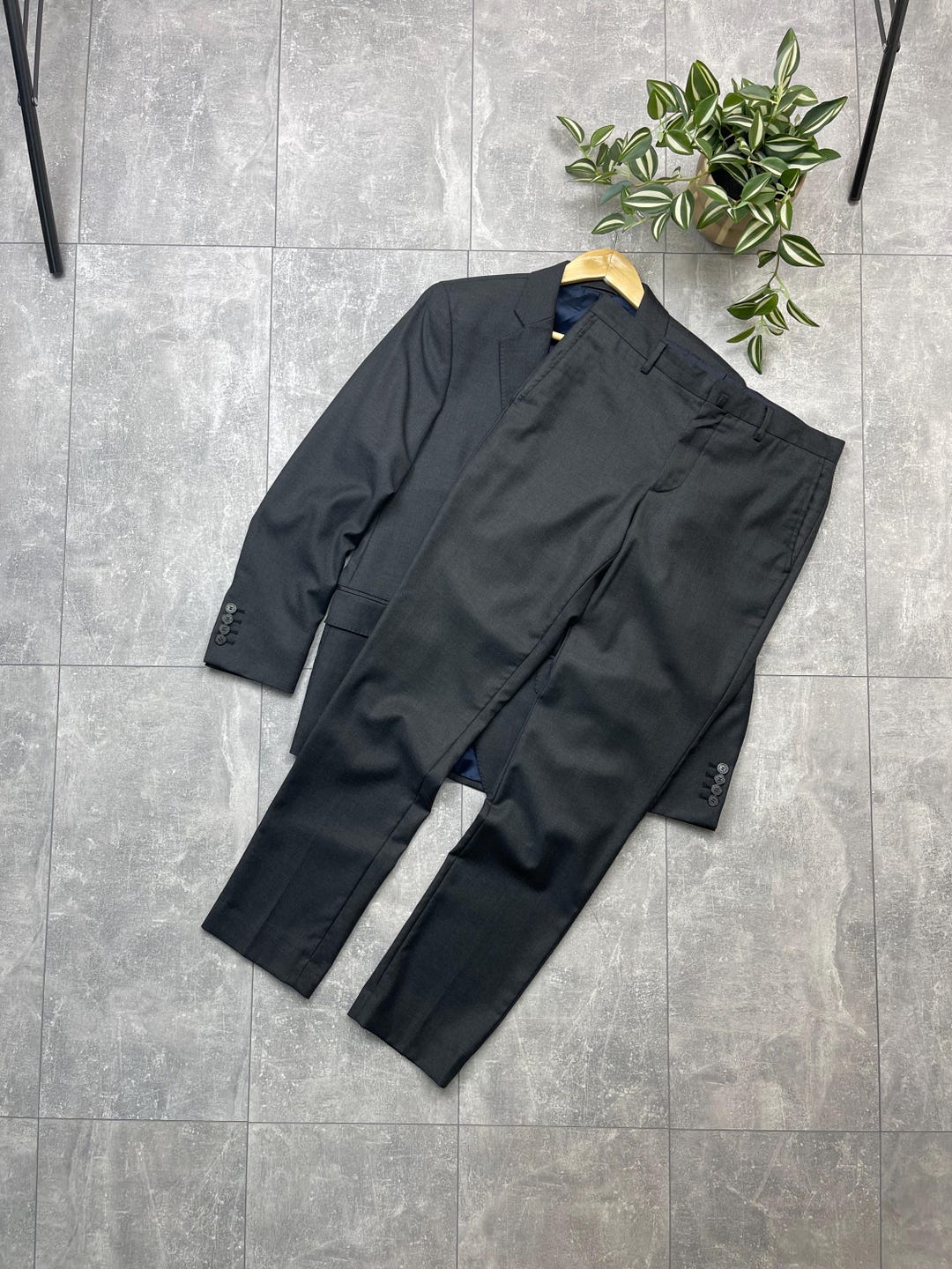 Hackett Mayfair X Loro Piana Plain 120S Suit in Navy Blazer Pants 48R ...