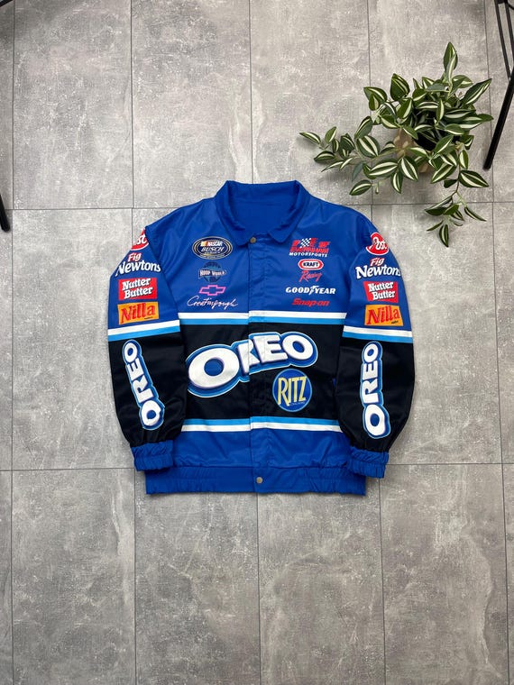Vintage Nascar Formula 1 Oreo Racing Light Bomber Jac… - Gem