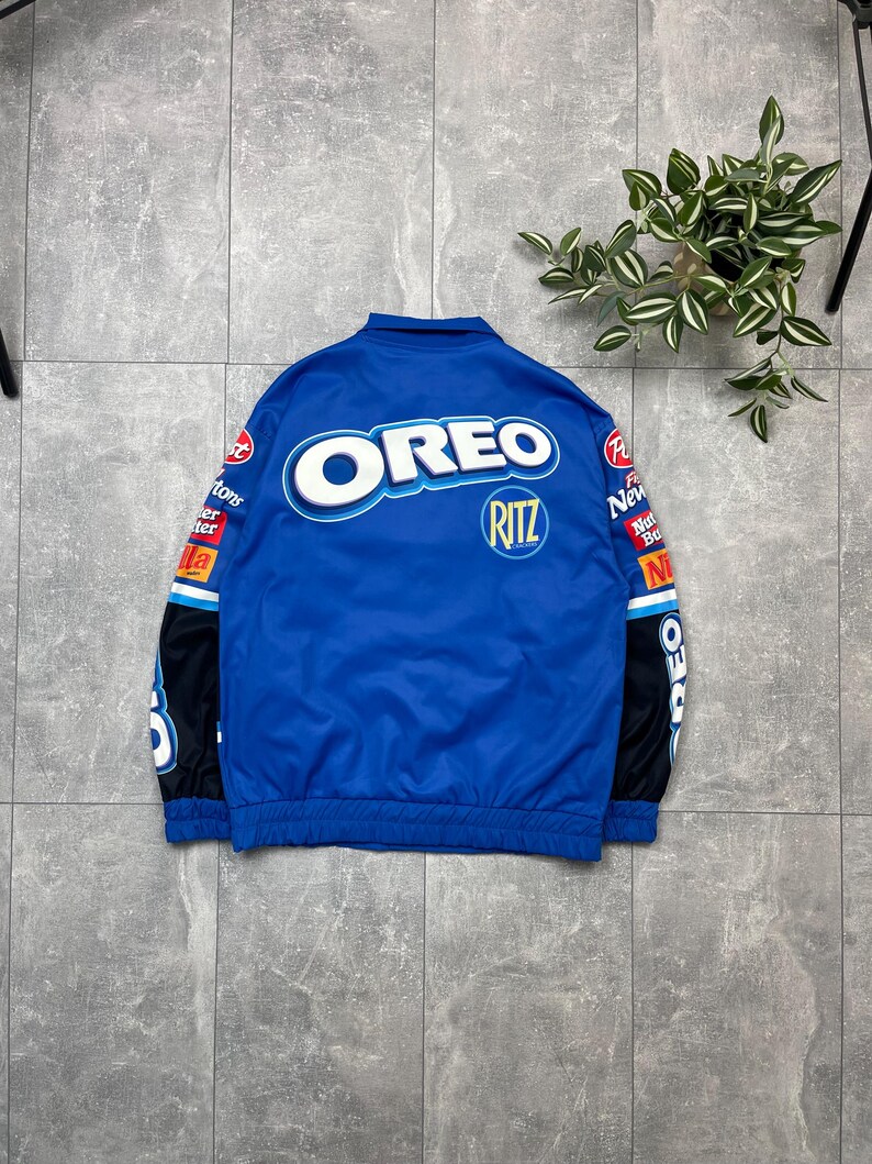Vintage Nascar Formula 1 Oreo Racing Light Bomber Jacket Size L Men's ...