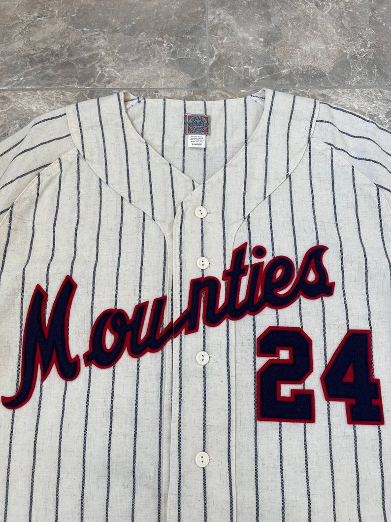 Vintage Ebbets Field Flannels Vancouver Mounties 24 1958 Home Wool ...