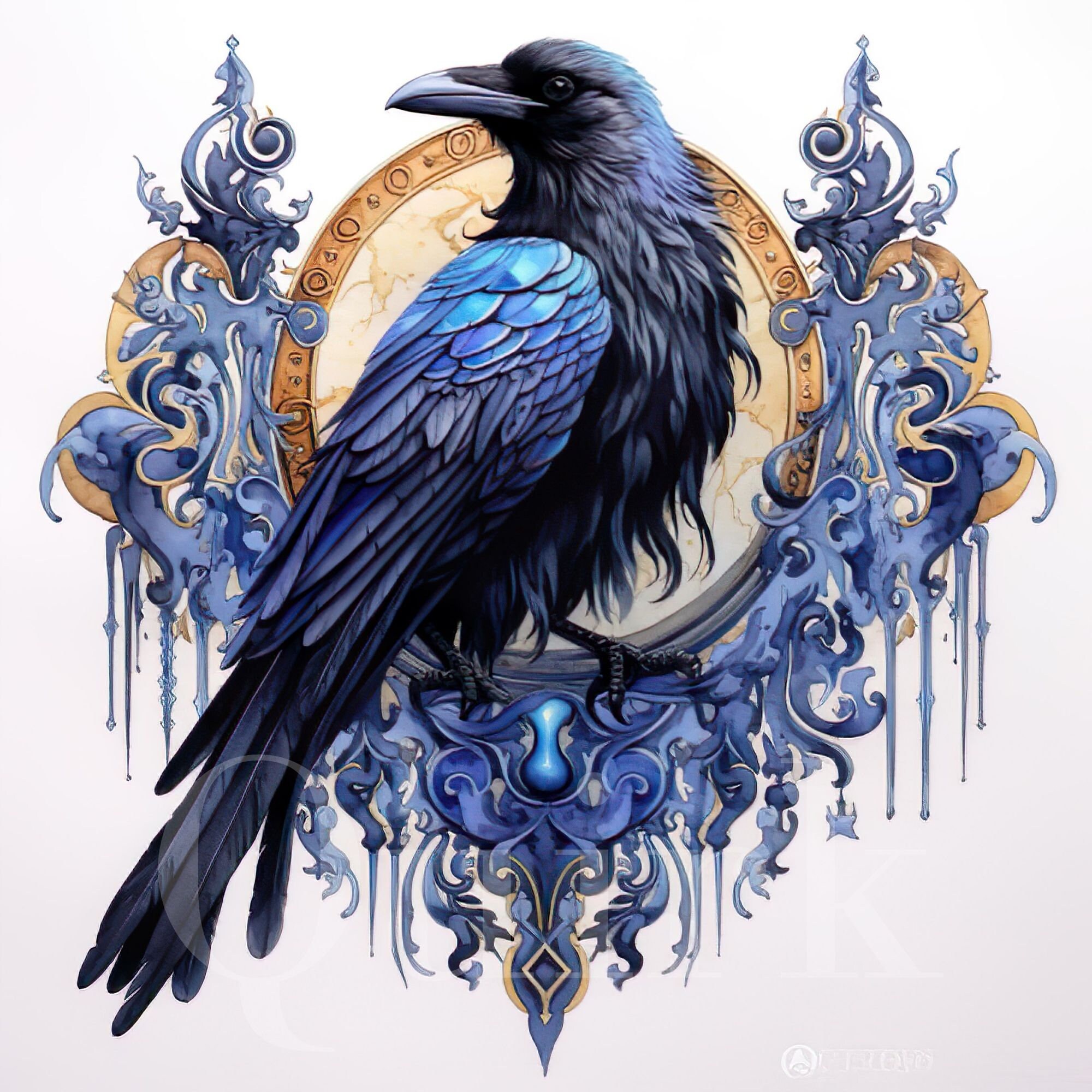 Magical Gothic Ravens Art, Digital Printable Paper Pack Junk Journal ...