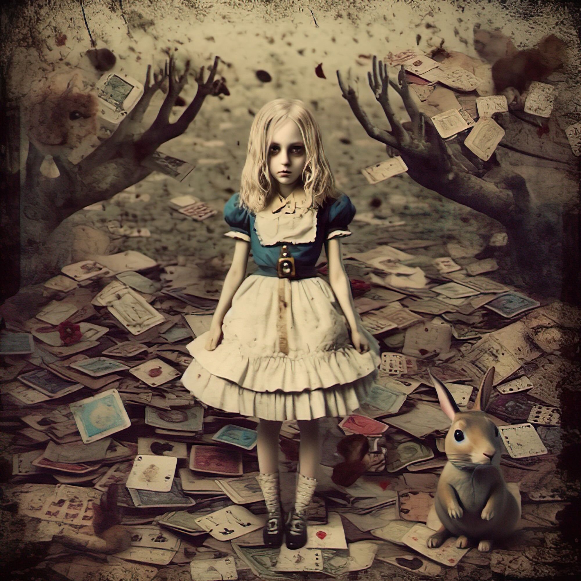 Gothic Alice In Wonderland Digital Printable Paper Pack For Junk Journals Etsy