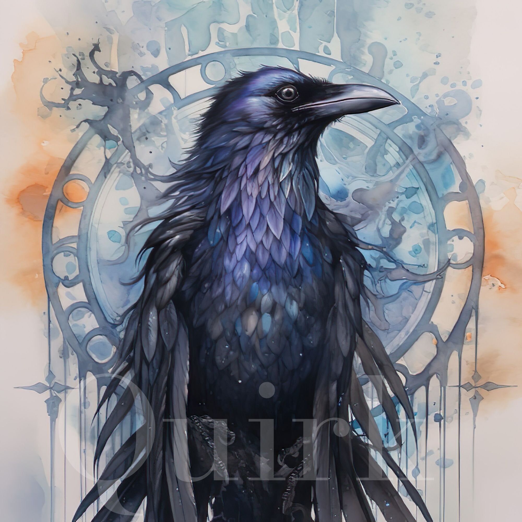 Magical Gothic Ravens Art, Digital Printable Paper Pack Junk Journal ...