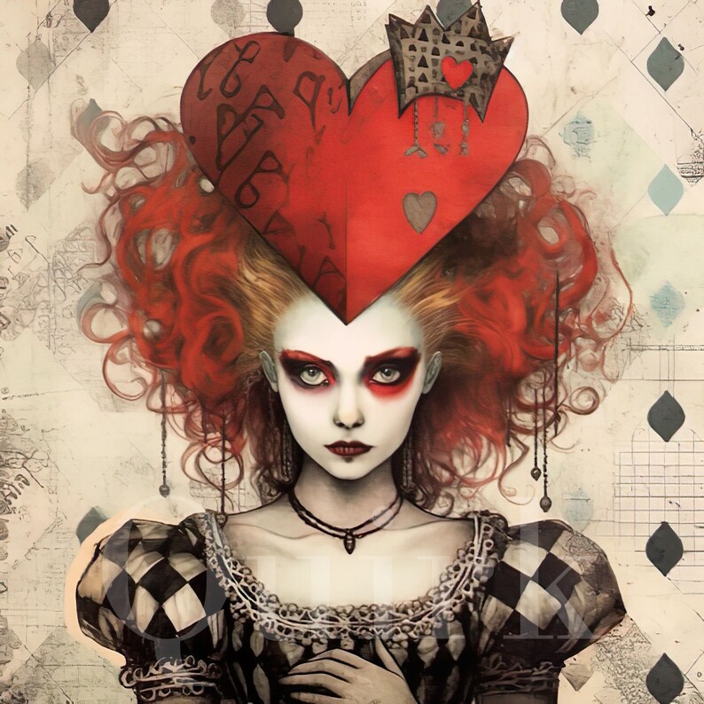 Gothic Alice in Wonderland Digital Printable Paper Pack for Junk ...