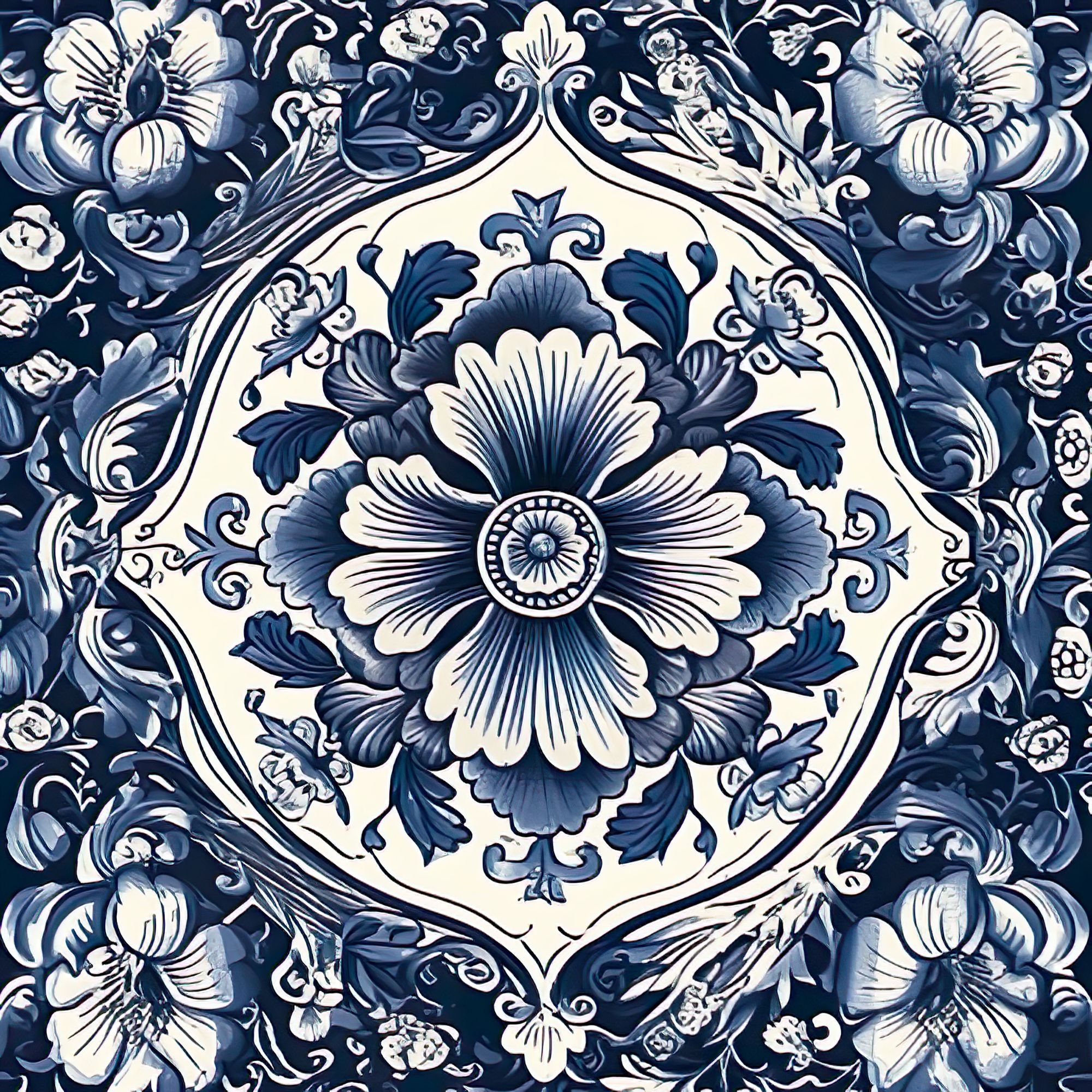 Delft Floral Pattern Digital Printables for Junk Journals - Etsy