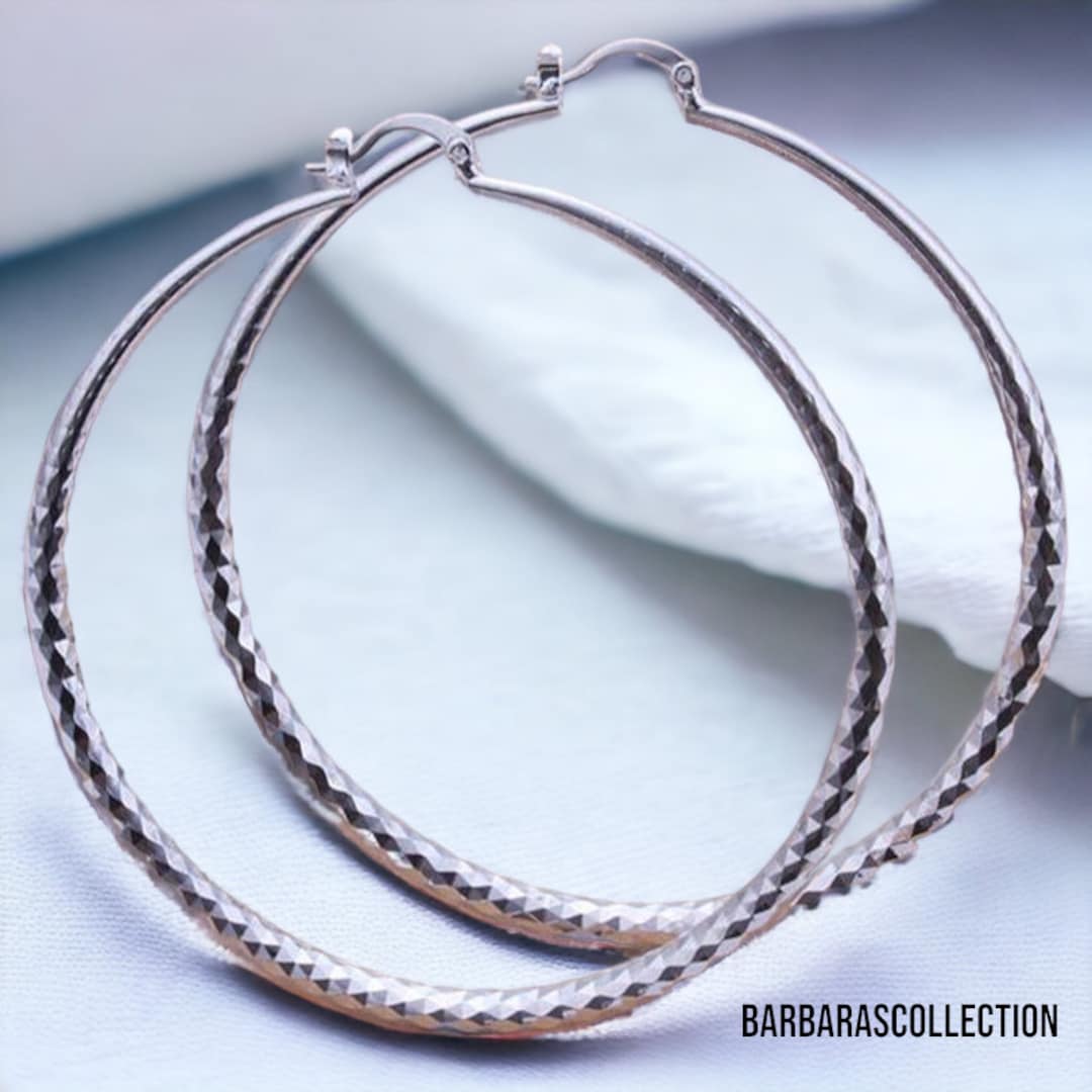 Silver Hoop Earrings, Big Hoop Earrings, Hoop Earrings, Silver Hoop ...