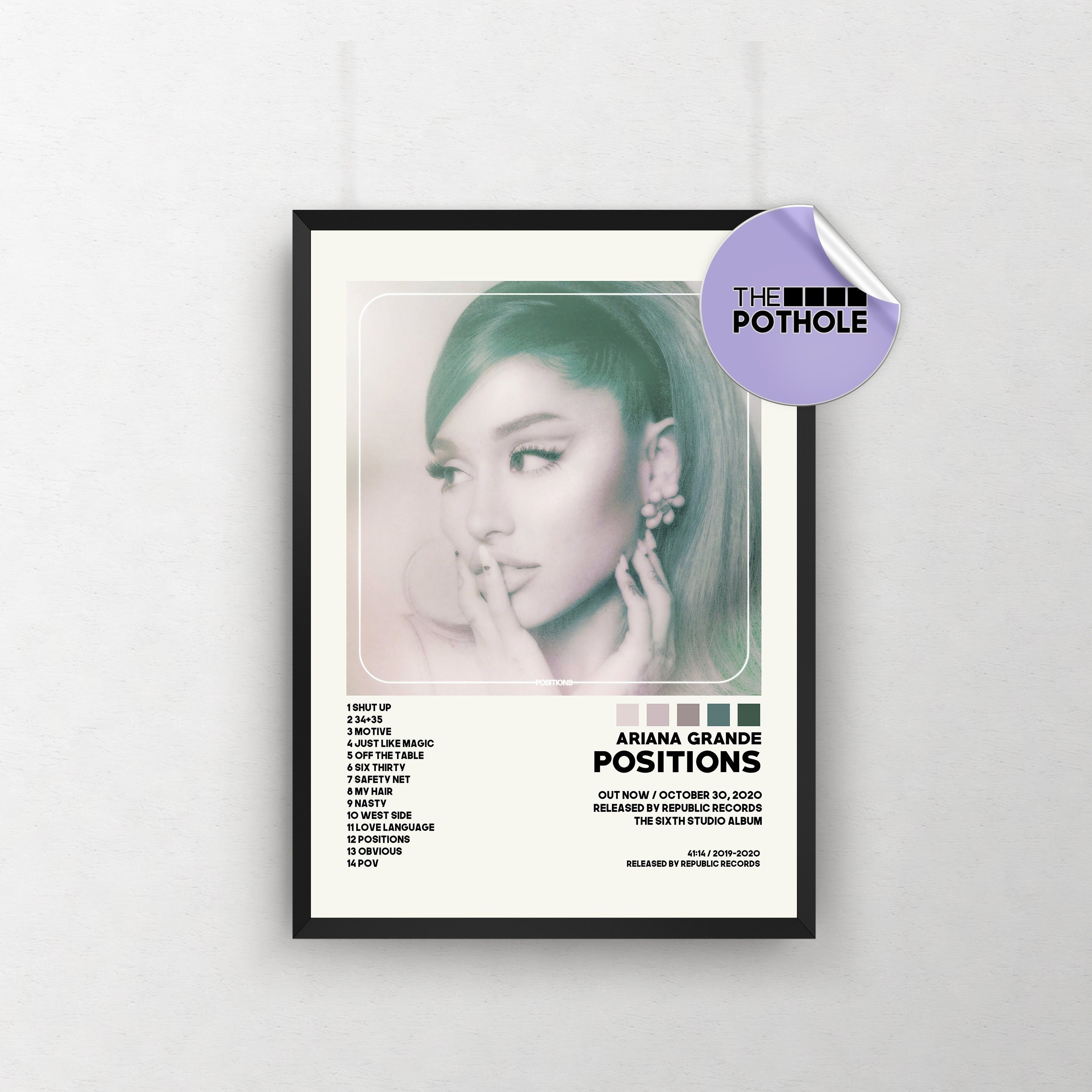 Ariana Positions Album Cover Poster, Ariana Poster, Positions, Poster ...