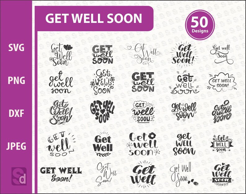 Get Well Soon SVG Bundle, Sublimation, Cricut, Silhouette, Printable - Etsy Australia