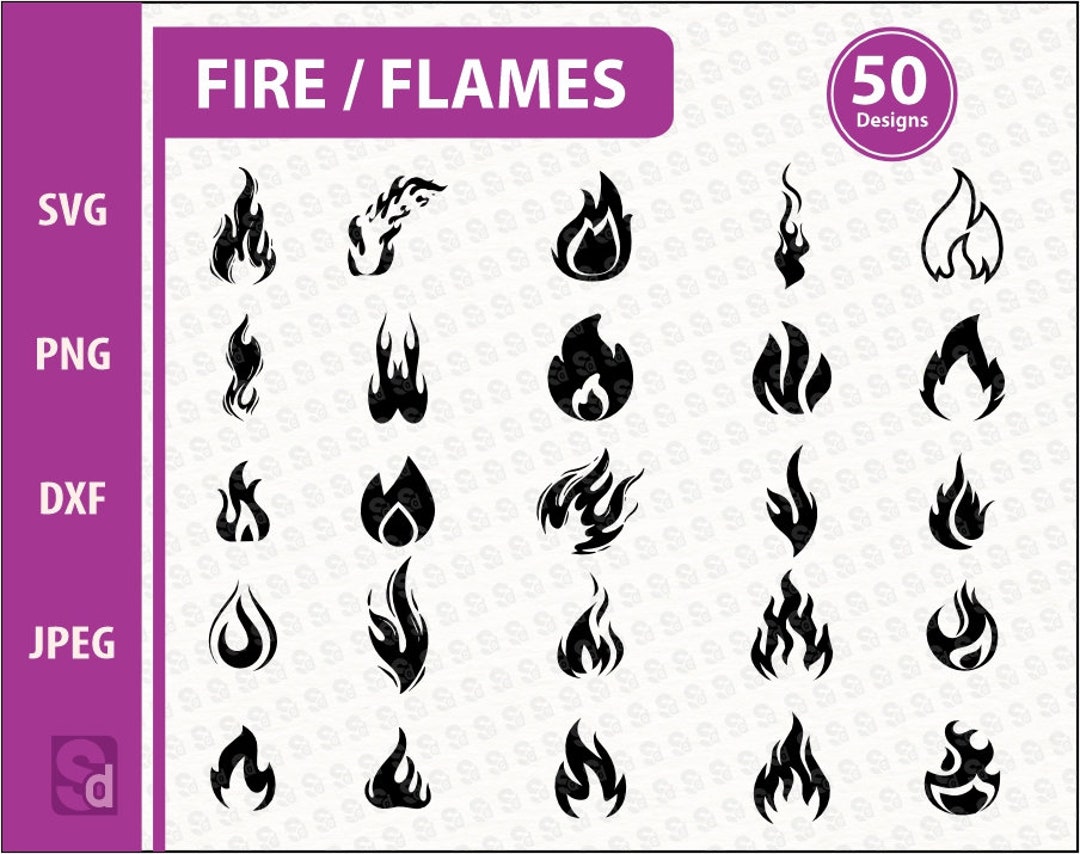 Fire Flames SVG Bundle Sublimation Cricut Silhouette - Etsy