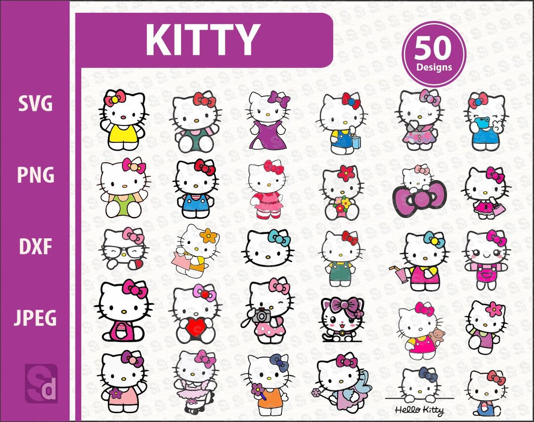 Cute Kitty Cat SVG Bundle, Sublimation, Cricut, Silhouette, Printable ...