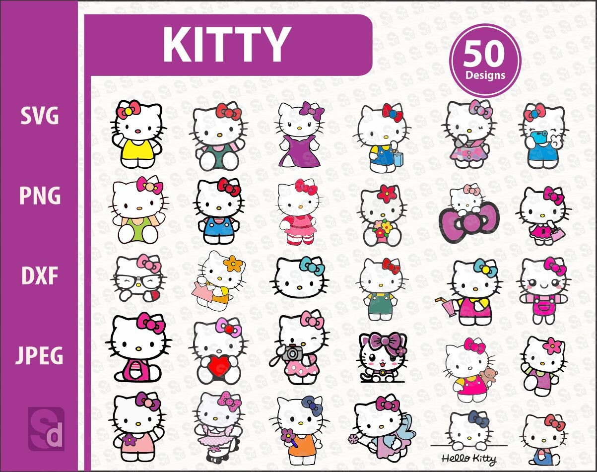 Cute Kitty Cat SVG Bundle, Sublimation, Cricut, Silhouette, Printable ...