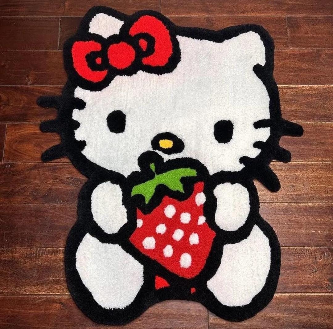 Hello Kitty Rug Kitty Rug Strawberry Customised Handtufted Rug Home ...