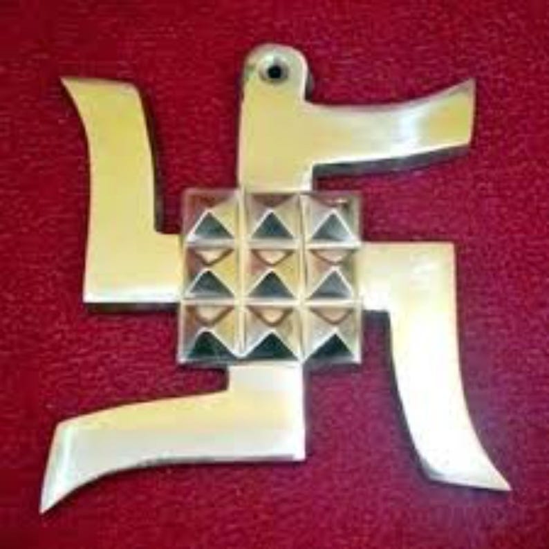 Brass Swastik Pyramid Yantra – Vastu Symbol for Protection, Positivity ...
