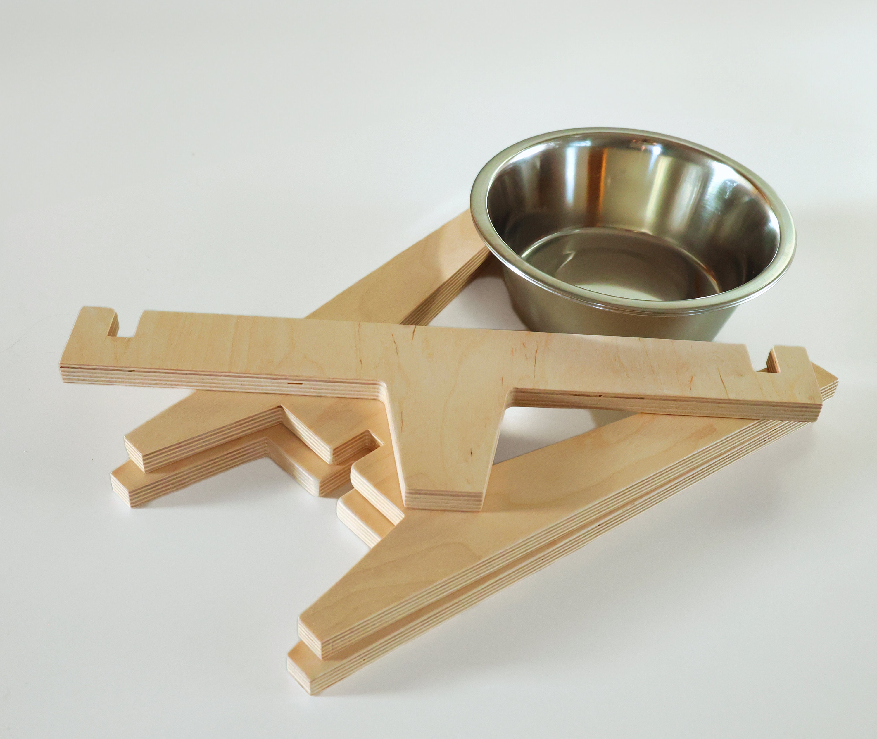 Handmade Wooden Elevated Dog Bowl Stand for Large Dogs With 2 - Etsy