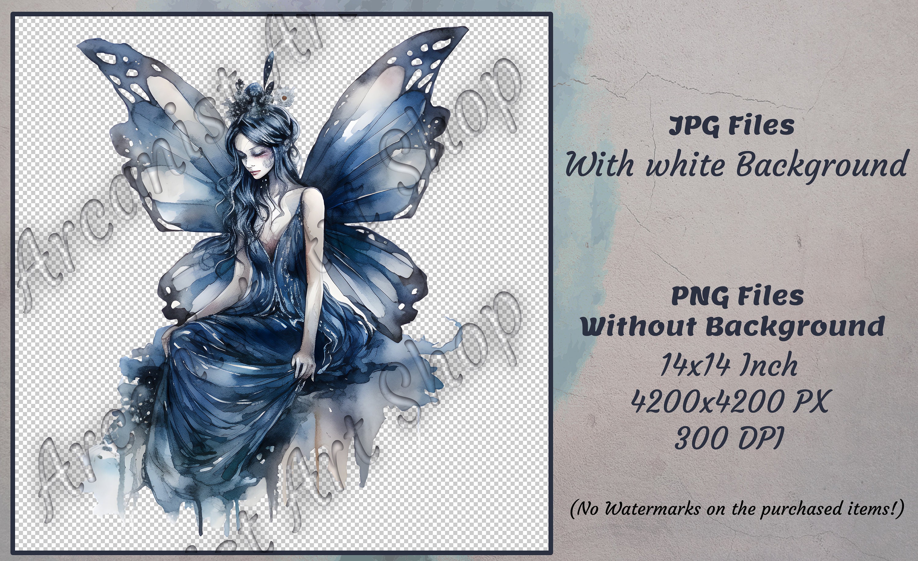 Watercolor Clipart Dark Fairies 20 Transparent PNG Fantasy - Etsy