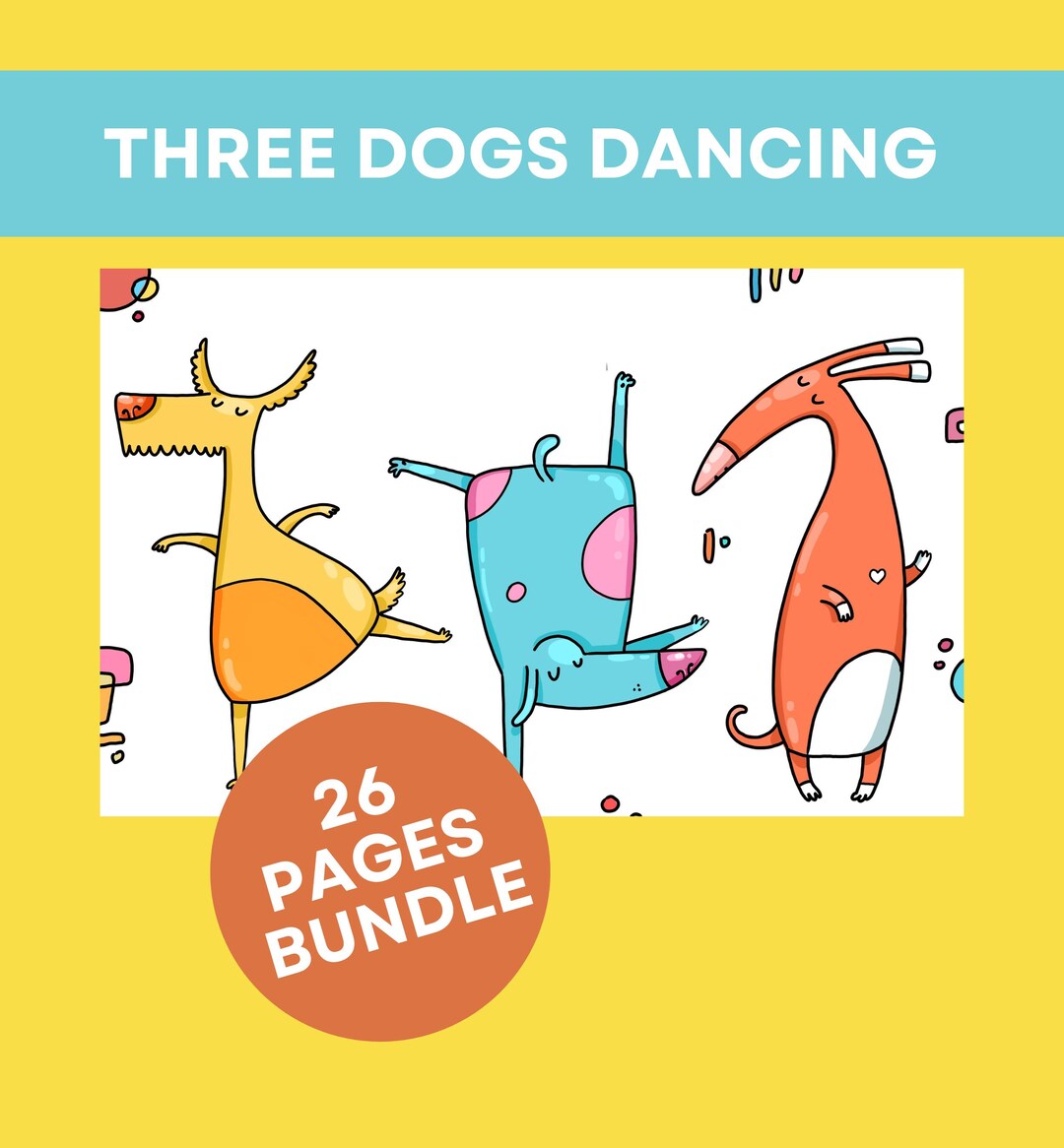 Three Dogs Dancing Paper Dolls, Paper Clothes, Coloring Pages, Paper ...