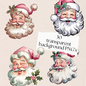 30 Pink Retro Christmas Clipart Bundle, Christmas Market, Christmas Png ...