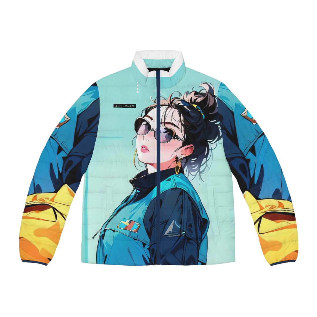 Anime Style Art Men's Puffer Jacket AOP sporty - Etsy