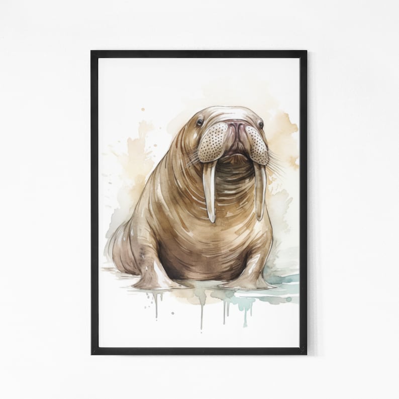 Walrus Watercolor Printable Art | Print Poster Decor Art Watercolor ...
