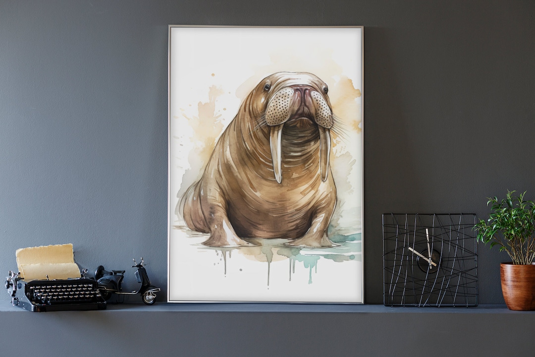 Walrus Watercolor Printable Art | Print Poster Decor Art Watercolor ...