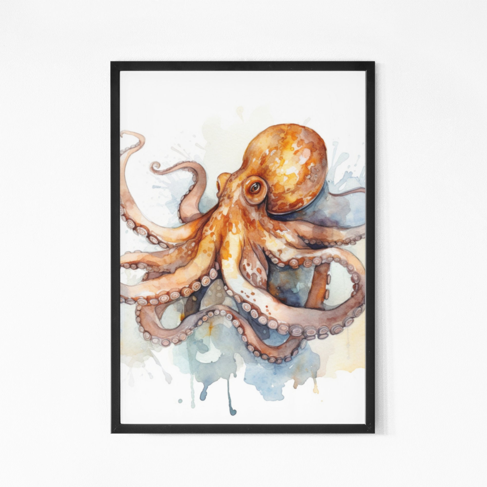 Octopus Watercolor Printable Art | Print Poster Decor Art Watercolor ...