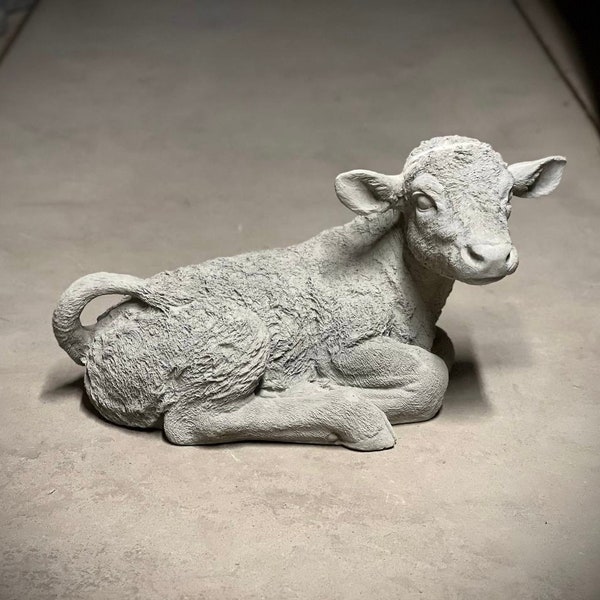 Concrete Cow Statue - Etsy