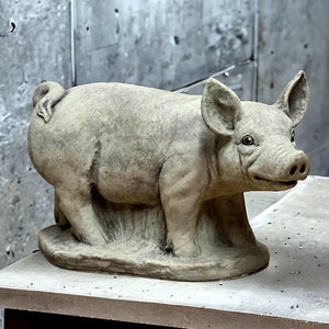 Detailed Standing Pig Statue Concrete Pig Figurine Realistic Farm ...