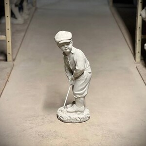 Standing Golfer With Club Statue Concrete Playing Men With Club ...
